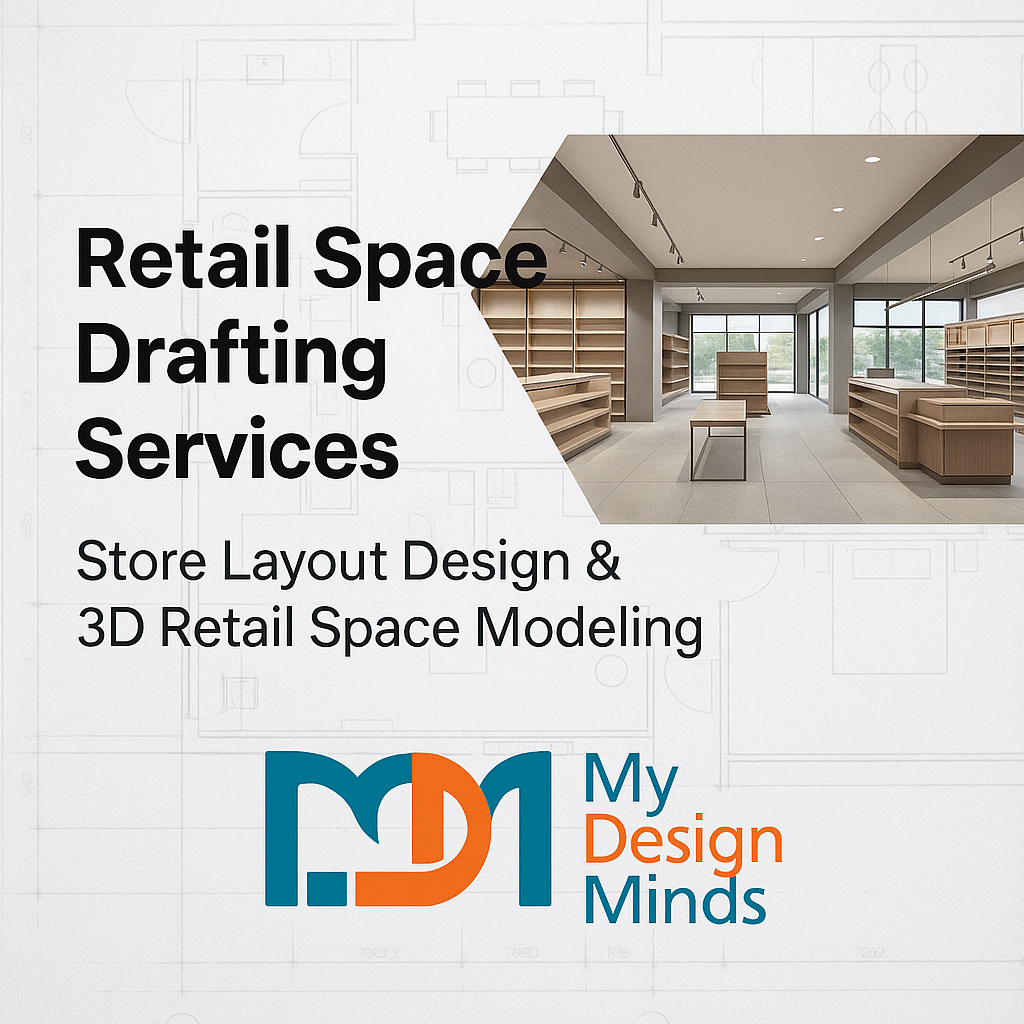 Retail Space Drafting Services with 3D Retail Space Modeling